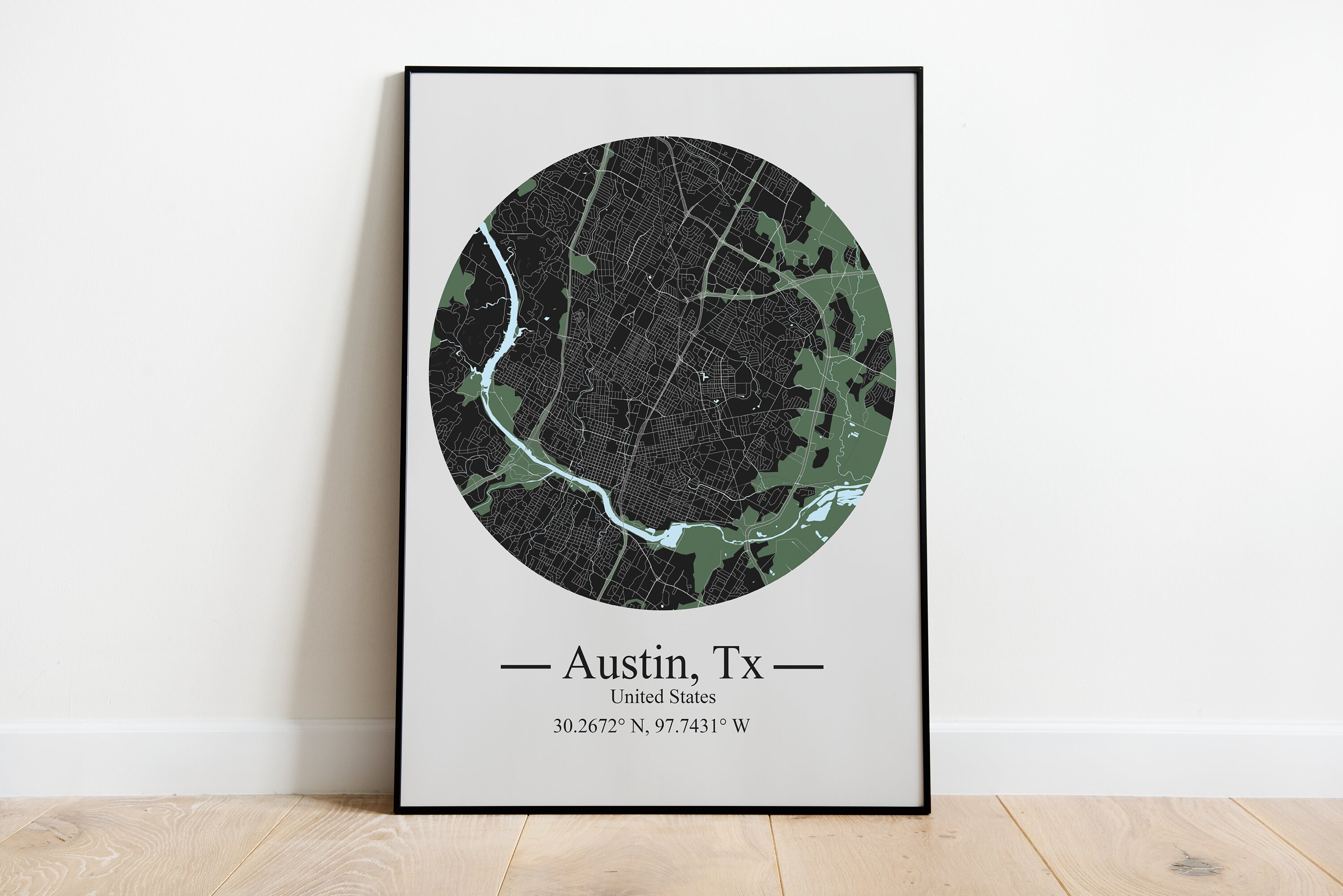 Austin Essence: Minimalist Map - Etsy