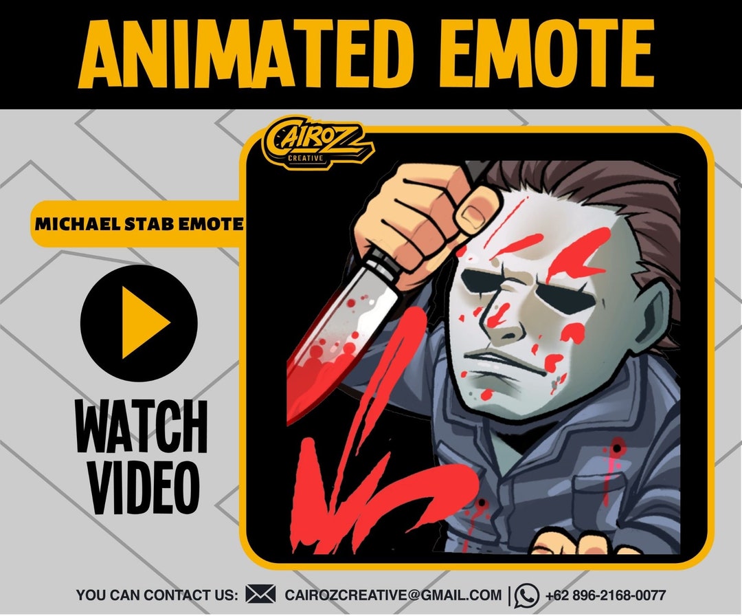Michael Myers Stab Animated Twitch Emotes, Horror Halloween Spooky ...
