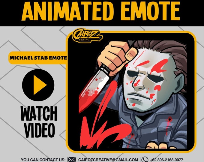 Michael Myers Stab Animated Twitch Emotes, Horror Halloween Spooky ...