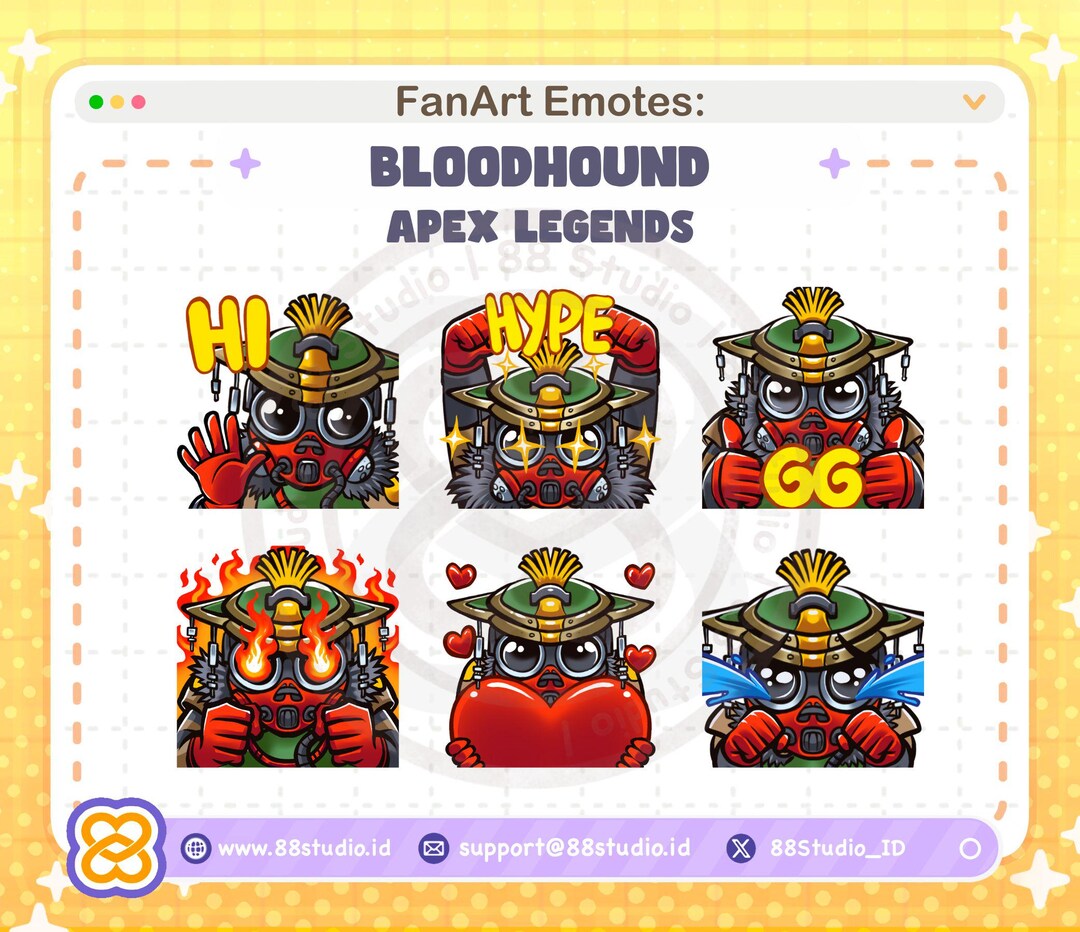 Chibi Bloodhound Twitch Emotes Pack: Apex Legends Streamer (digital ...