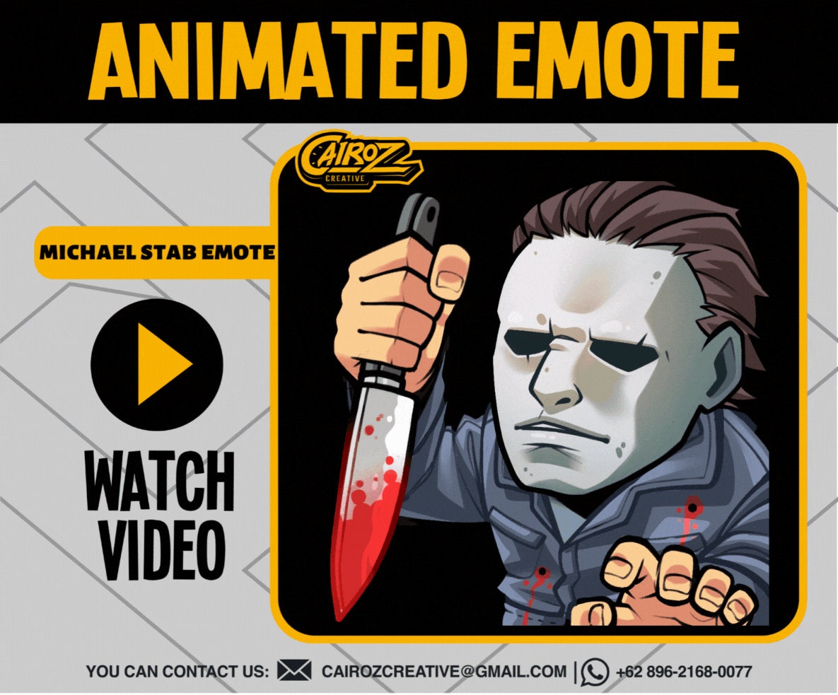 Michael Myers Stab Animated Twitch Emotes, Horror Halloween Spooky ...