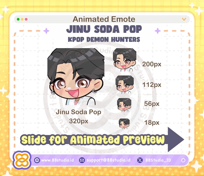 Chibi Jinu Saja Boys Soda Pop Kpop Demon Hunters Fanart Animated Emote ...
