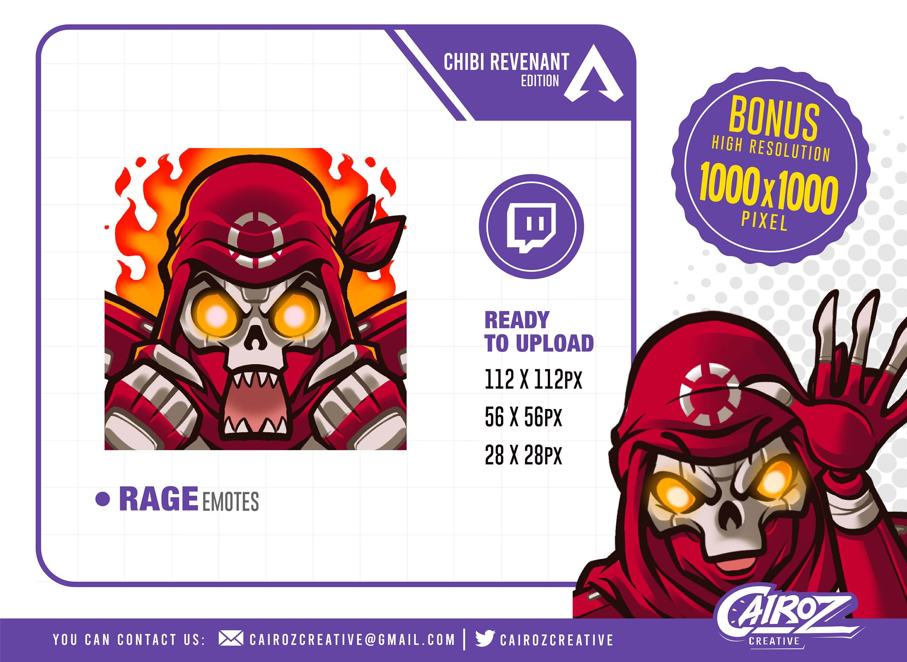 Revenant Apex Legends Twitch Emotes Pack Chibi Revenant Apex | Etsy