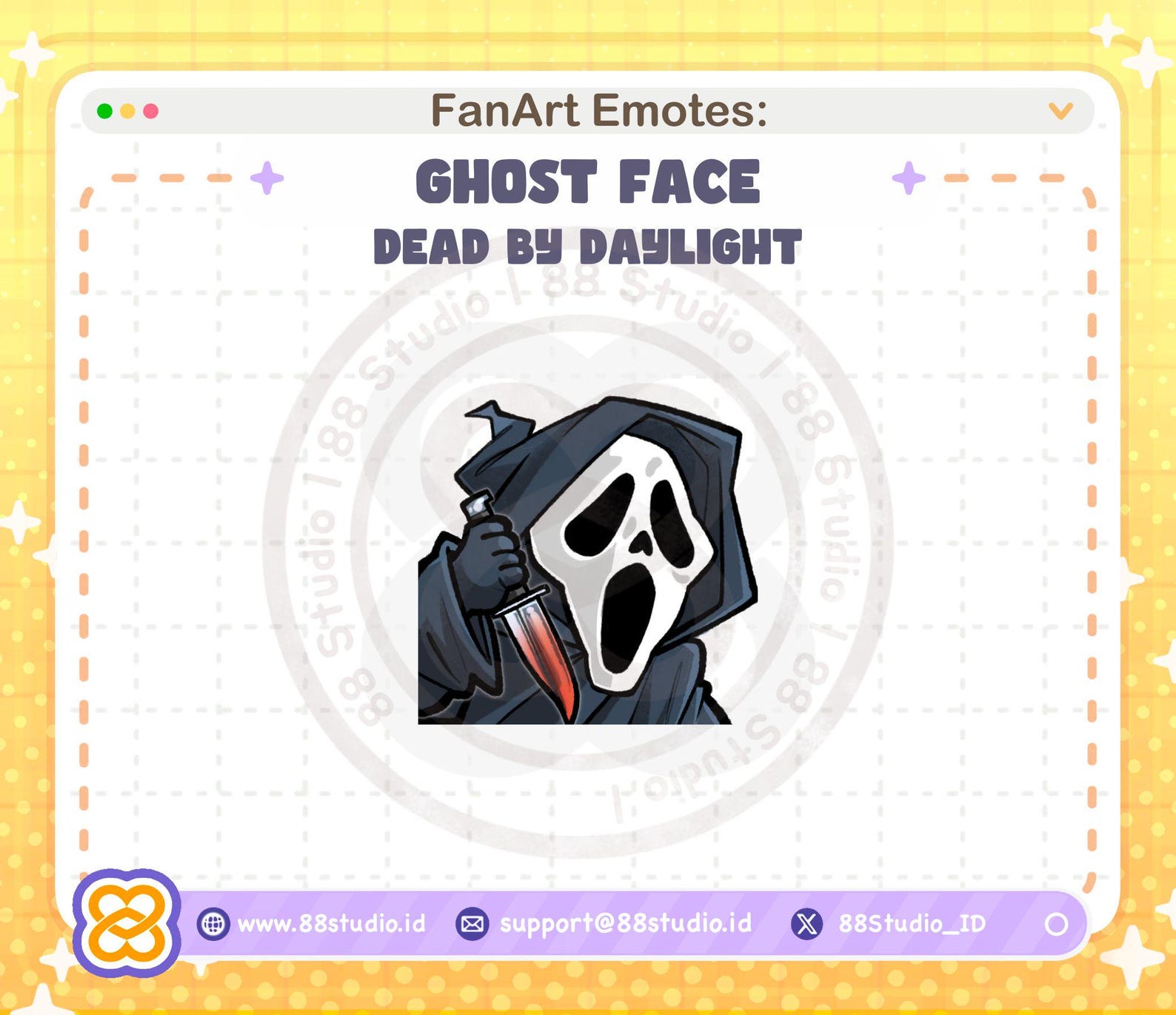Ghost Face Stab Knife Twitch Emotes, Horror Emotes, Spooky Halloween ...