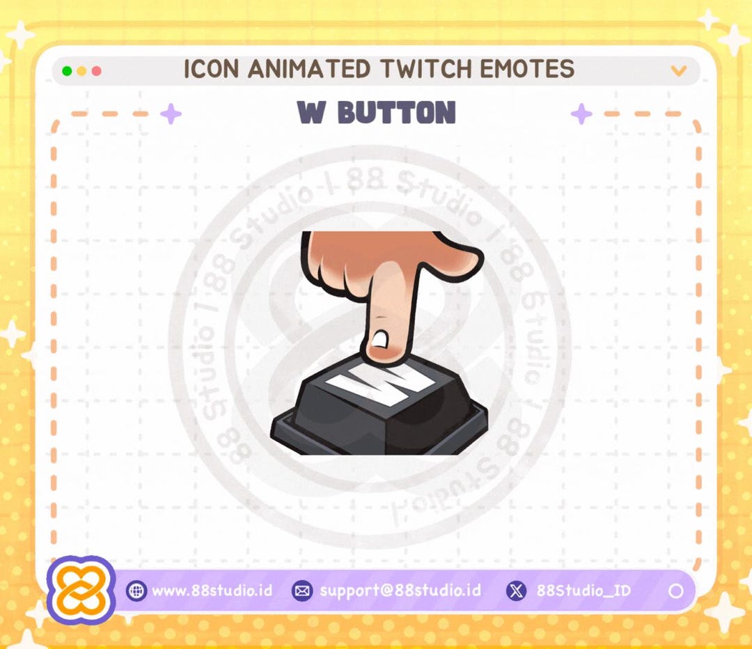 Animated W Button Twitch Emotes: Keyboard Key Emoji (digital Download ...