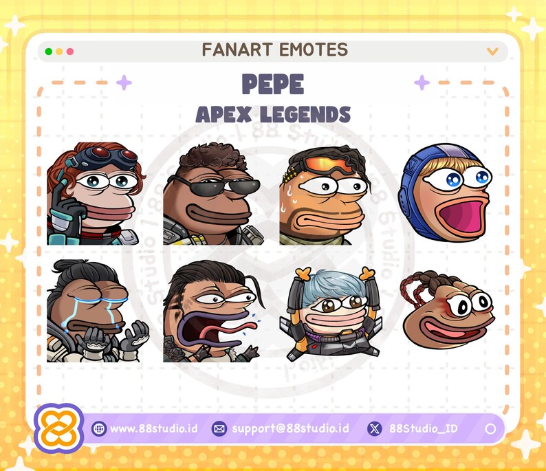 Pepe Apex Legends - Pepe Twitch Emotes Collection, Chibi Twitch Emotes ...