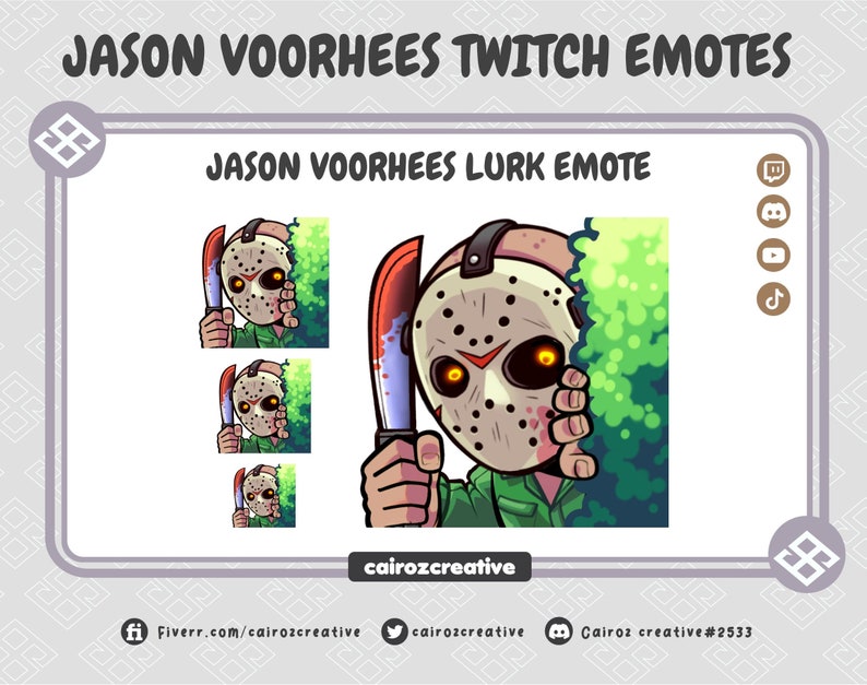 Jason Voorhees Lurk Twitch Emotes, Horror Twitch Emotes, Halloween ...