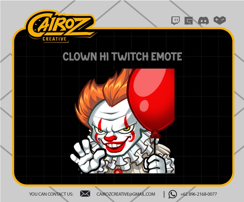 Clown Hi Twitch Emotes Horror Twitch Emotes Halloween Spooky - Etsy ...