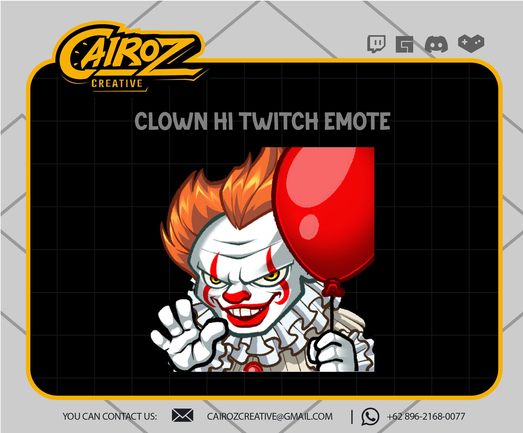 Clown Hi Twitch Emotes Horror Twitch Emotes Halloween Spooky - Etsy ...