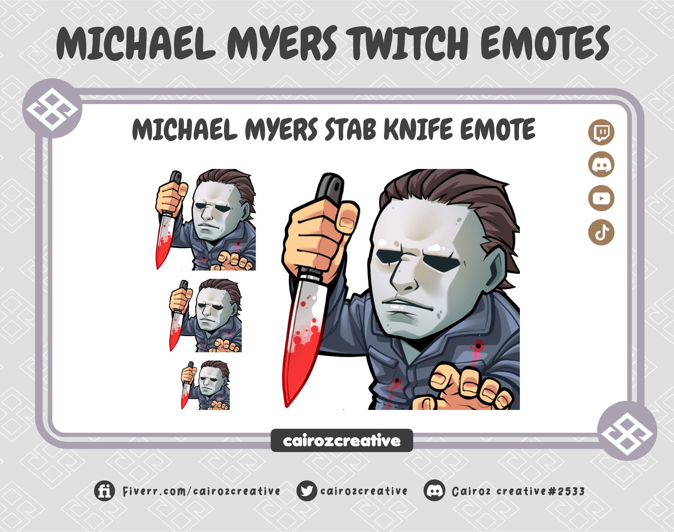 Michael Myers Messer Stab Twitch Emotes, Horror Emote, Halloween Spooky ...