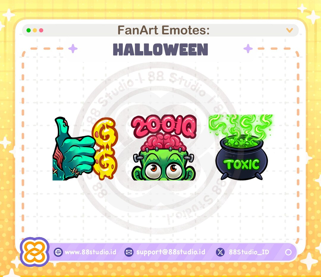 Halloween Horror Twitch Emotes: GG, Toxic, 200 IQ (digital Download) - Etsy