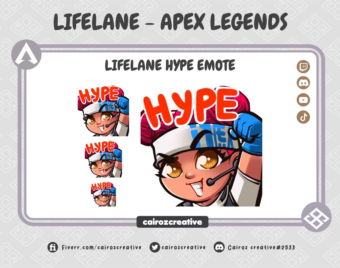 Lifeline Hype Emote, Chibi Lifeline Apex Legends Twitch Emotes, Cute ...