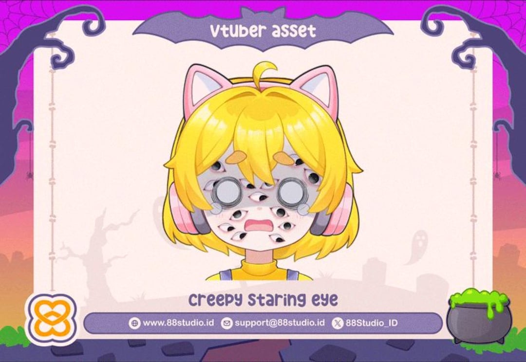 Halloween Creepy Eyes Toggle: Live2d Vtuber Assets (digital Download ...