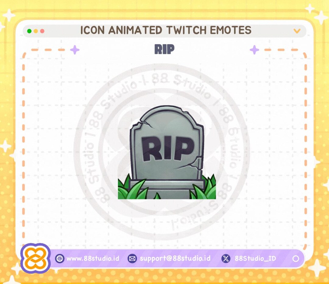 Animated RIP Tombstone Twitch Emotes: Chibi Ghost Emoji (digital ...