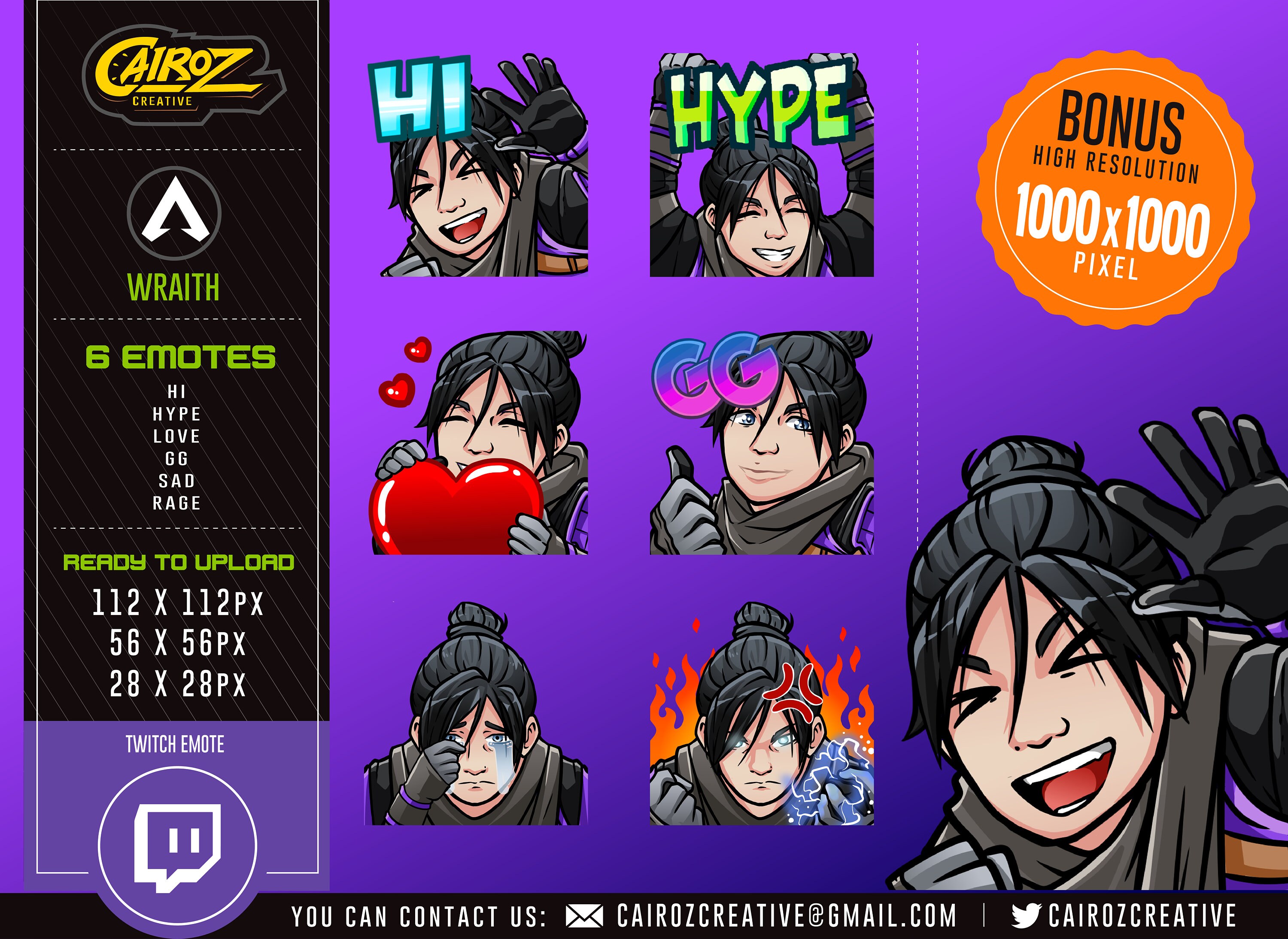 Wraith Apex Legends Twitch Emotes 6 Emotes Packs by Cairoz | Etsy Wraith Apex Legends Twitch Emotes 6 Emotes Packs by Cairoz | Etsy