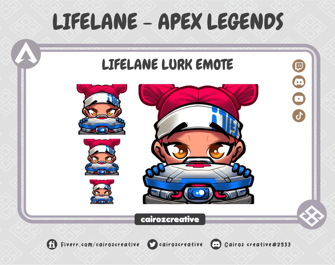 Lifeline Lurk Emote, Chibi Lifeline Apex Legends Twitch Emotes, Cute ...