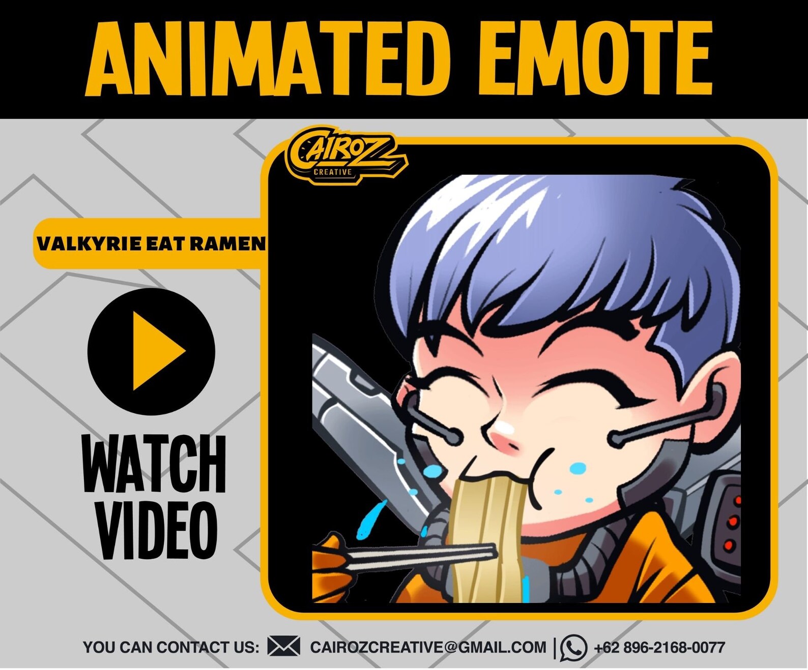 Valkyrie Eat Ramen Animated Twitch Emote, Chibi Valkyrie Apex Legends ...