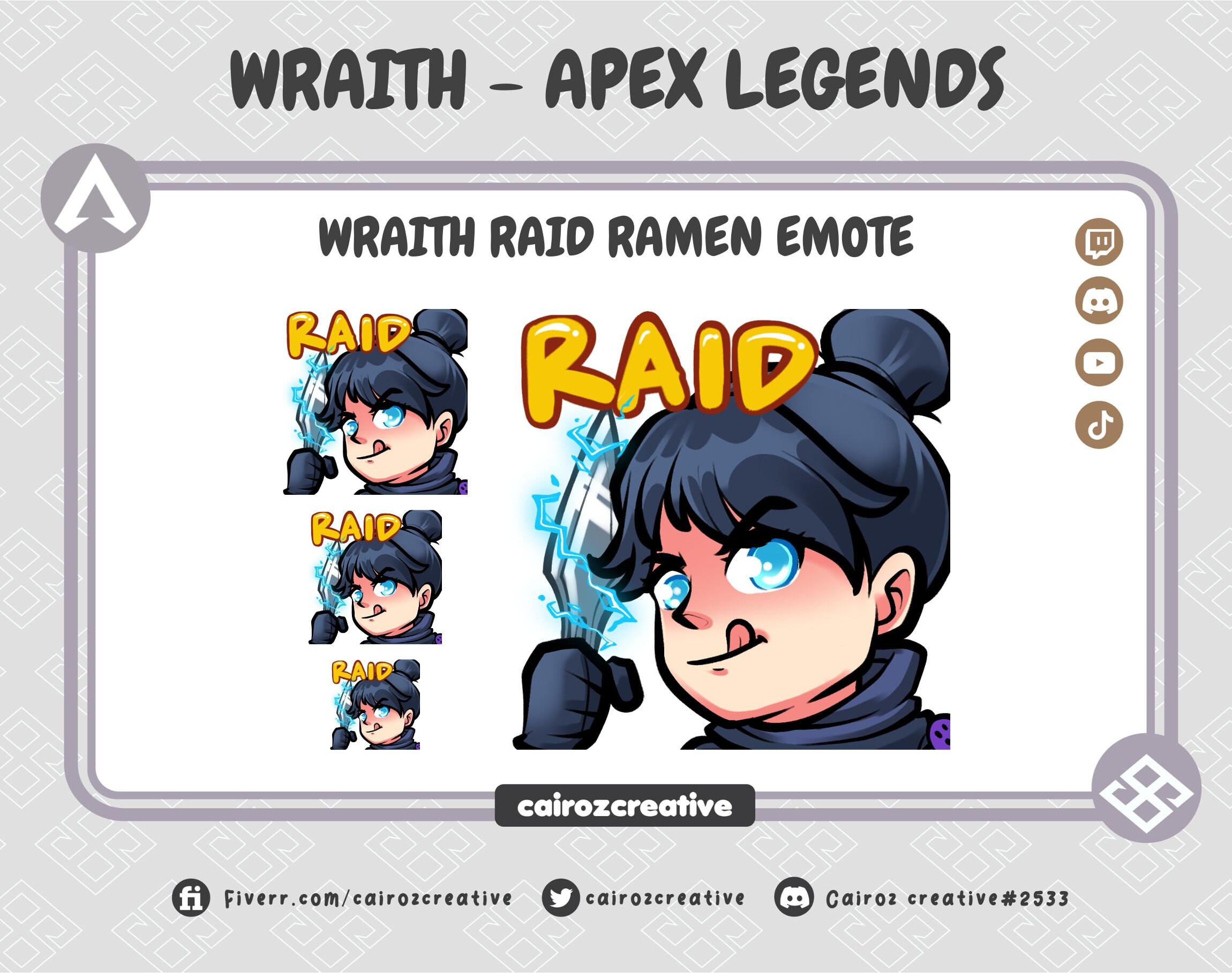 Wraith Raid Emote, Chibi Wraith Apex Legenden Twitch Emotes, Cute ...