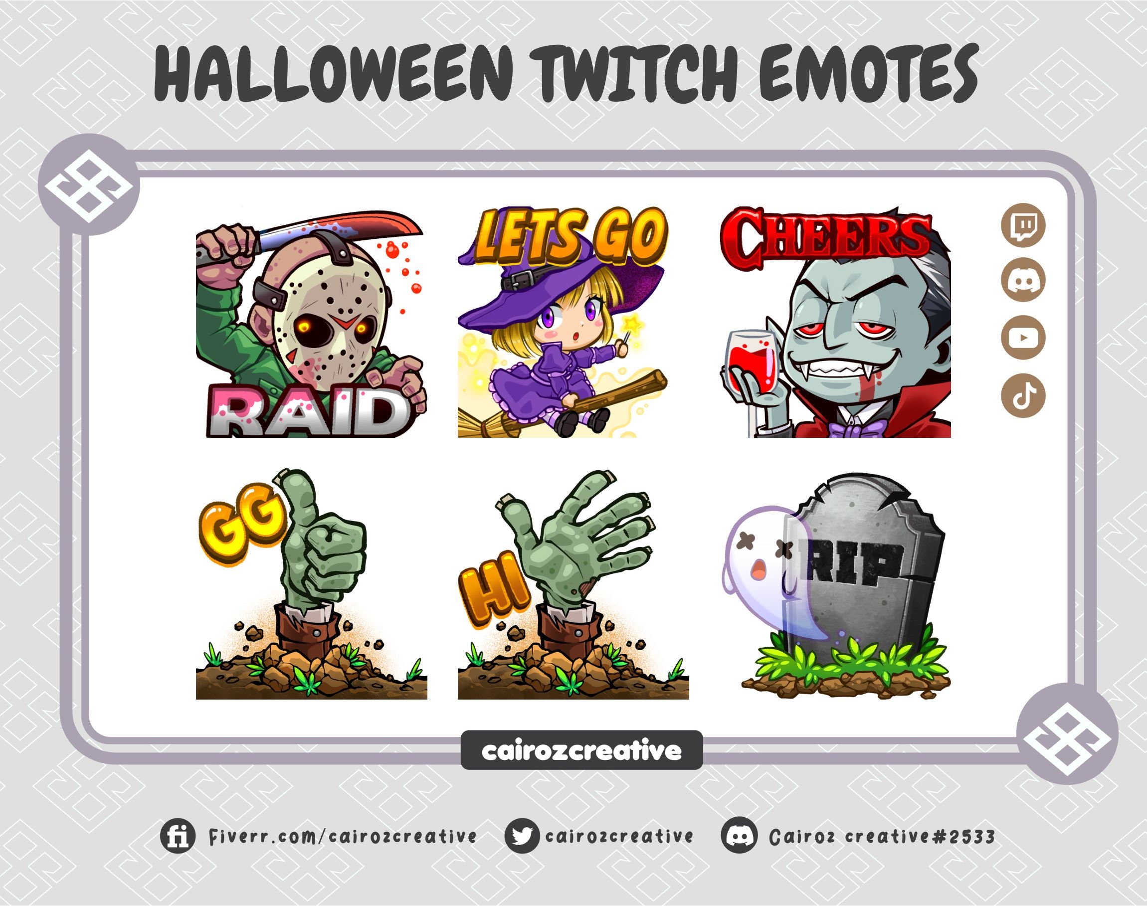 Horror Twitch Emotes Spooky Twitch Emotes Jason Voorhees - Etsy