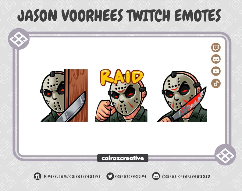 Jason Voorhees Twitch Emotes, Dead by Daylight Twitch Emotes, Halloween ...