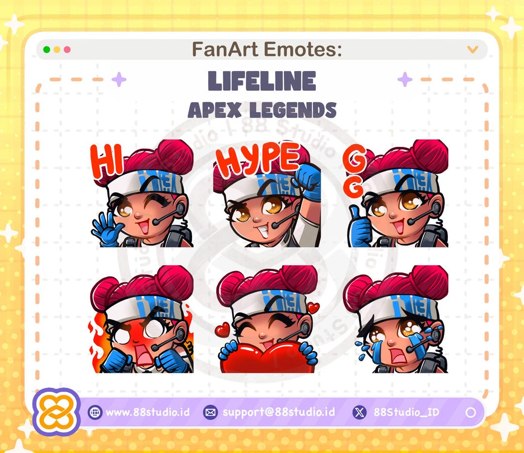Chibi Lifeline Apex Legends Twitch Emotes Pack (digital Download) - Etsy