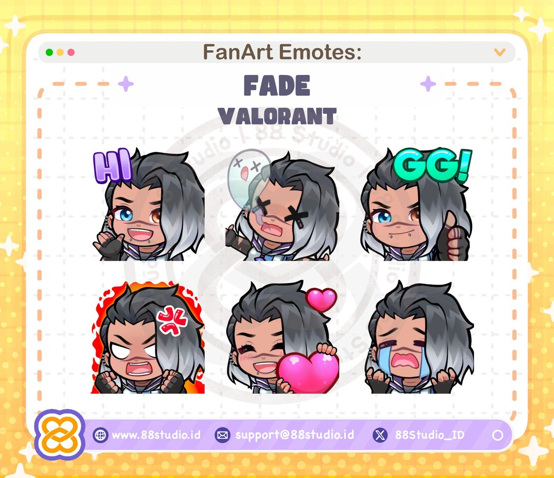 Chibi Fade Valorant Twitch Emotes: Anime Discord Emoji (Digitaler ...