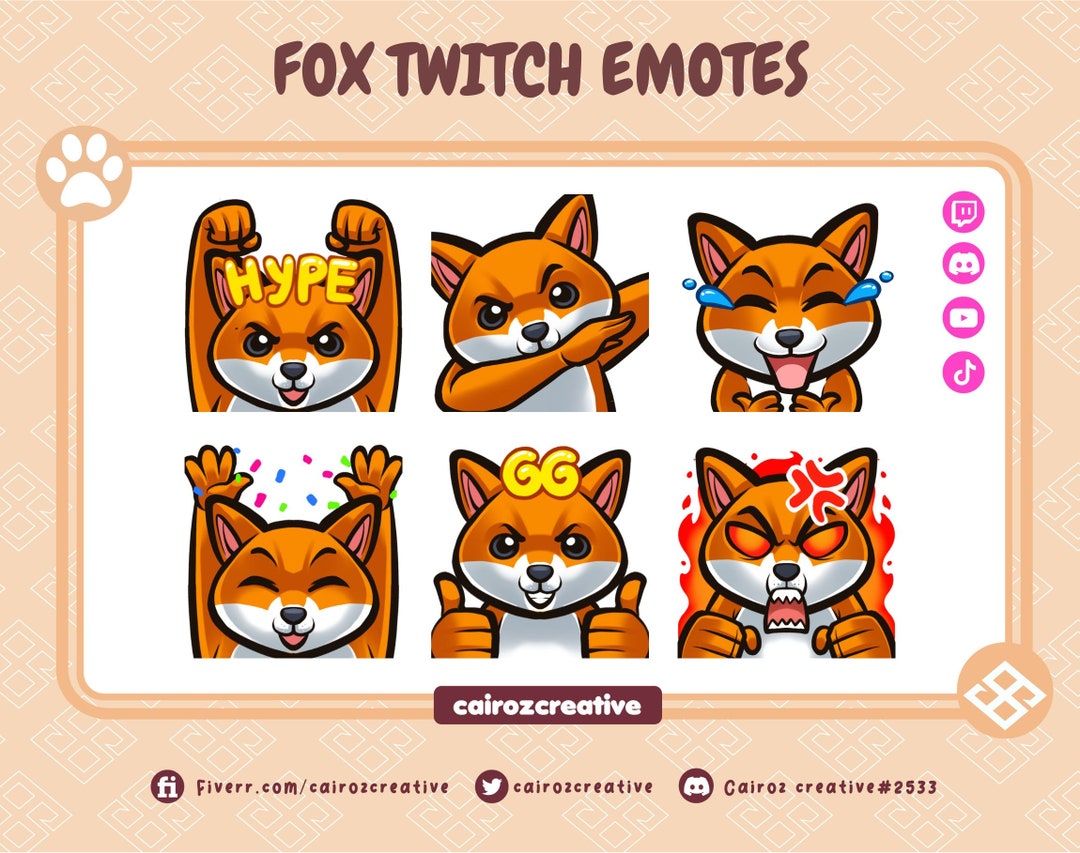 Fox Twitch Emotes, Animal Twitch Emotes, Süße Twitch Emotes, Chibi ...