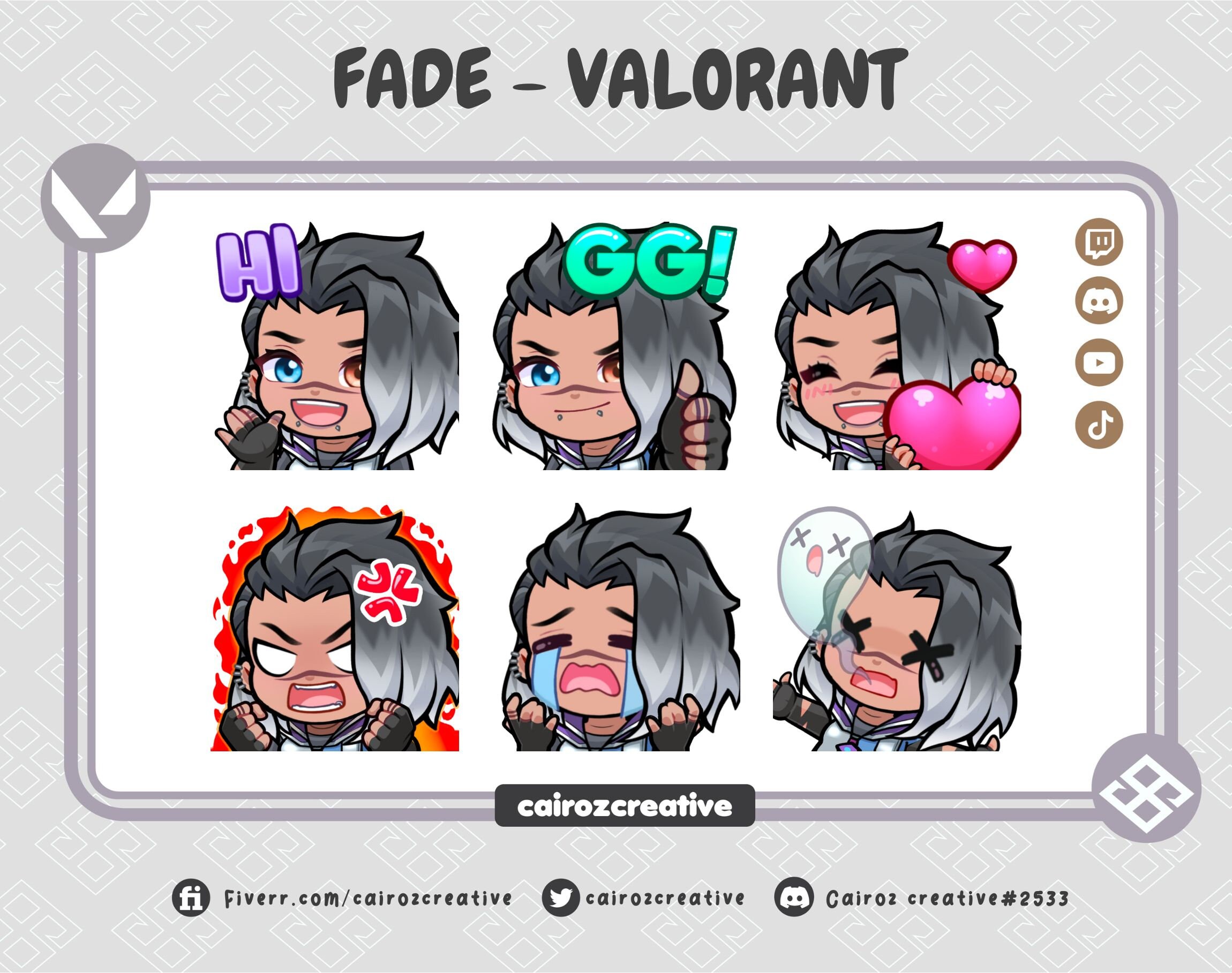 Fade Valorant Twitch Emotes, Chibi Fade Valorant Twitch Emotes, Cute ...