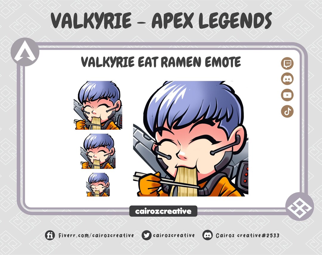 Valkyrie Eat Ramen Emote, Chibi Valkyrie Apex Legends Twitch Emotes ...
