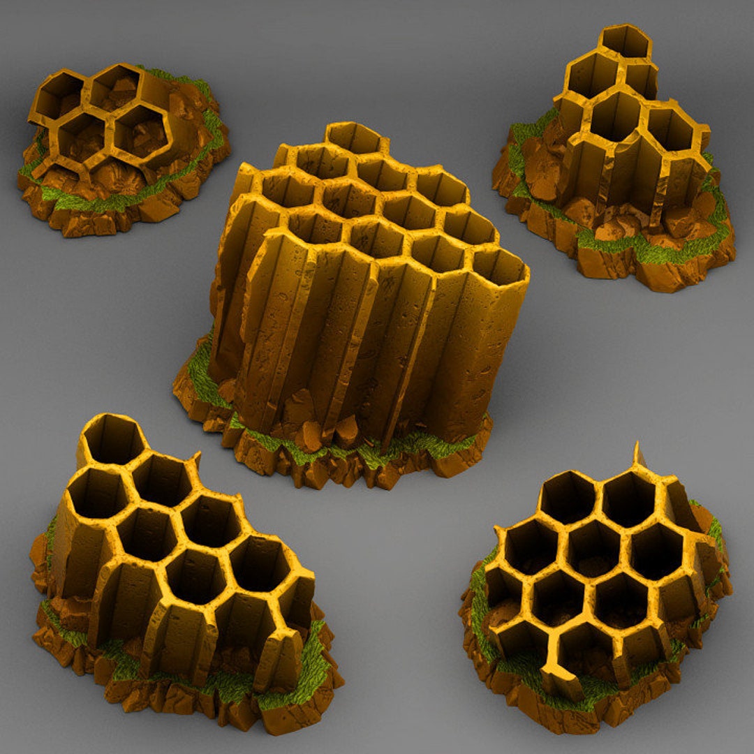 Ancient Giant Wasp Hives-fantastic Plants and Rocks-3d Printed Resin ...