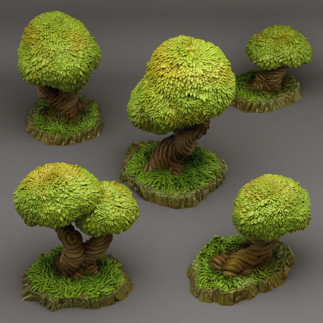 Majestic Enchanted Trees-fantastic Plants and Rocks-3d Printed Resin ...