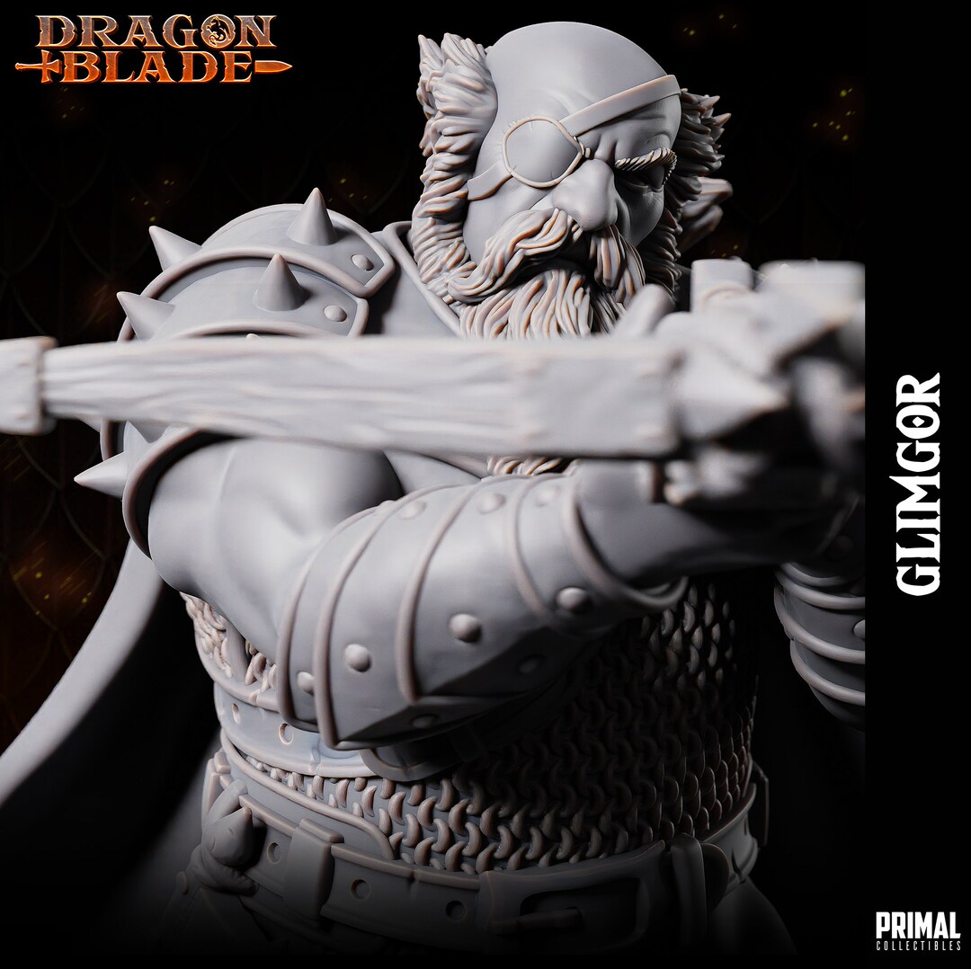 Glimgor (evil Dwarf)-dragonblade-primal Collectibles-3d Printed Resin ...