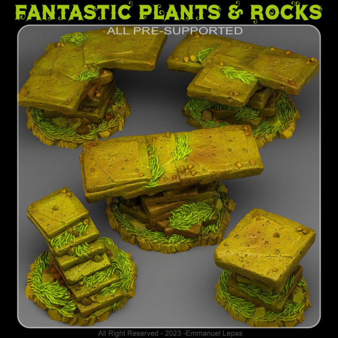 Aztec Modular Bridges-fantastic Plants and Rocks-3d Printed Resin Rpg ...