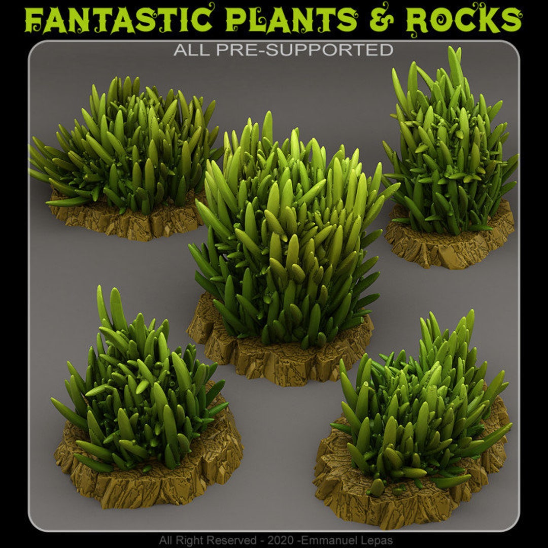Prickly Tall Grass-fantastic Plants and Rocks-3d Printed Resin Rpg ...
