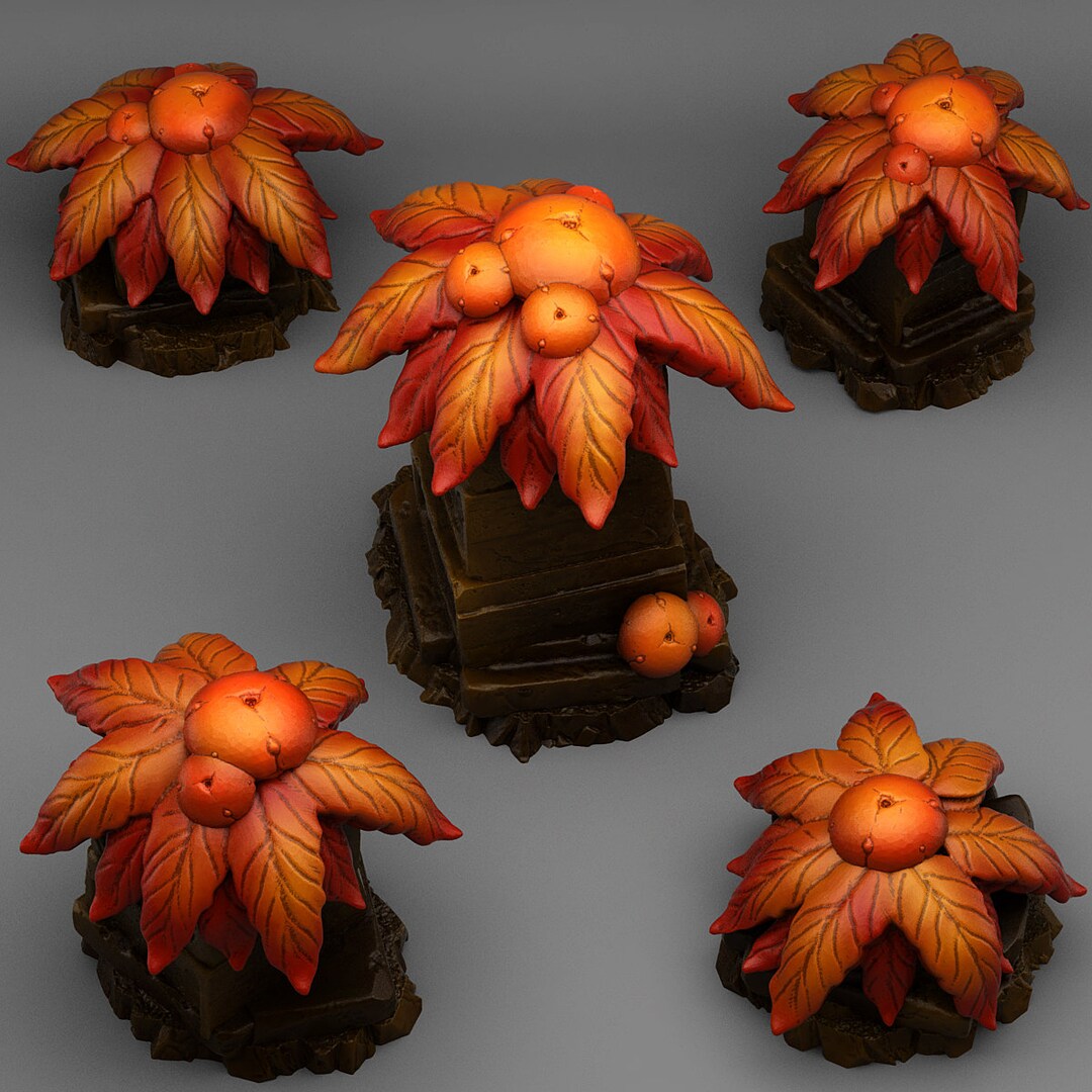 Maya Mushroom Flowers-fantastic Plants and Rocks-3d Printed Resin Rpg ...