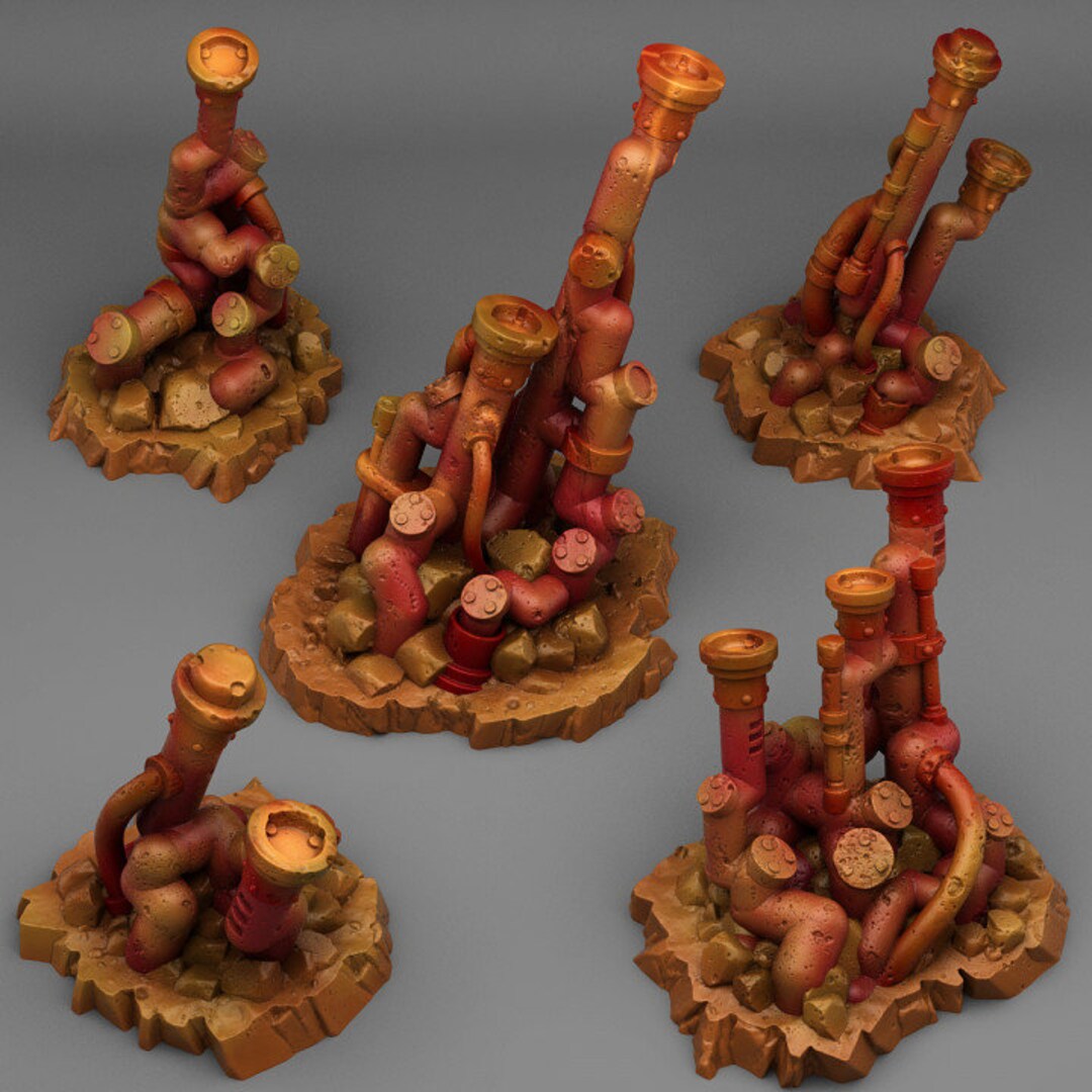 Abandoned Acid Pipes-fantastic Plants and Rocks-3d Printed Resin Rpg ...