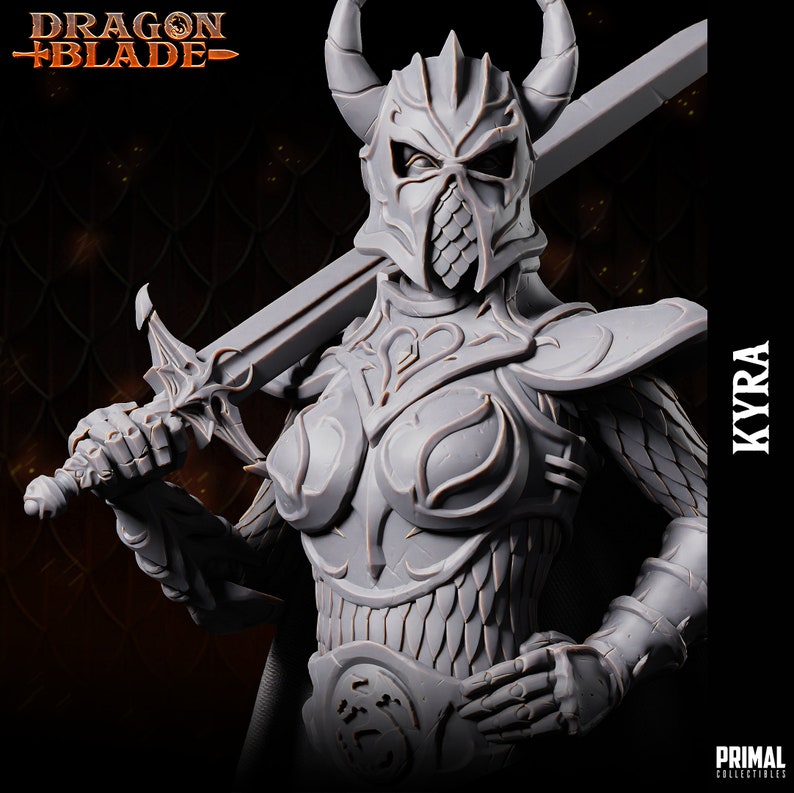 Kyra (kitiara-blue Lady)-dragonblade-primal Collectibles-3d Printed ...