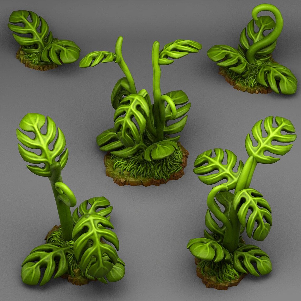Giant Tropical Plants-fantastic Plants and Rocks-3d Printed Resin Rpg ...