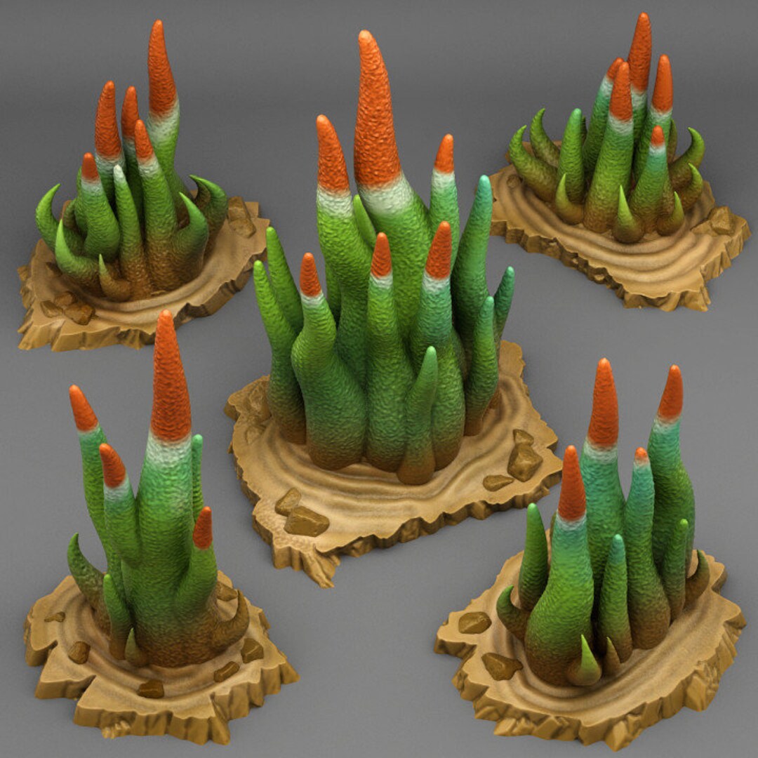 Poisonous Feeler Cactus-fantastic Plants and Rocks-3d Printed Resin Rpg ...