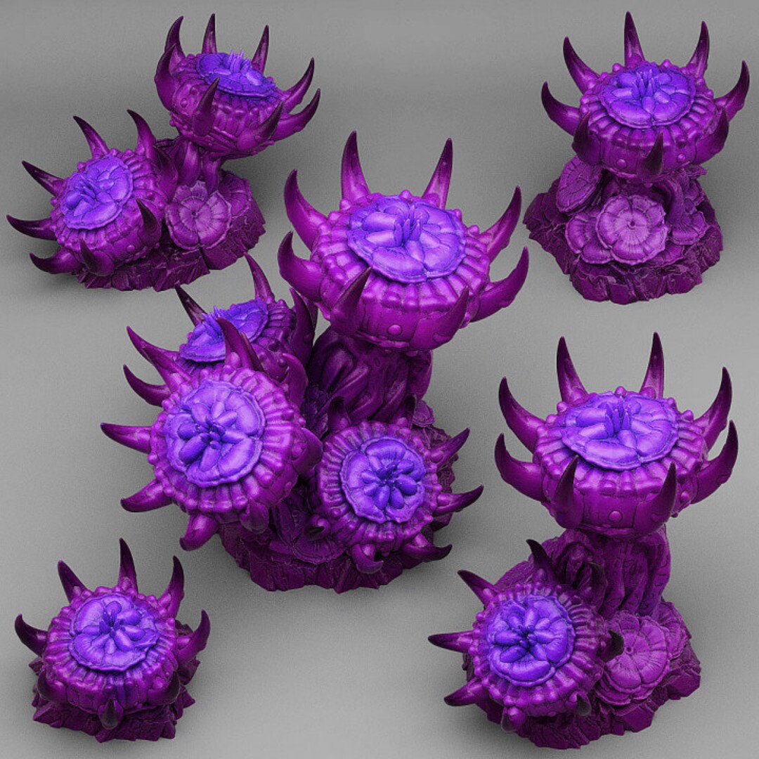 Underdark Flowers-fantastic Plants and Rocks-3d Printed Resin Rpg ...