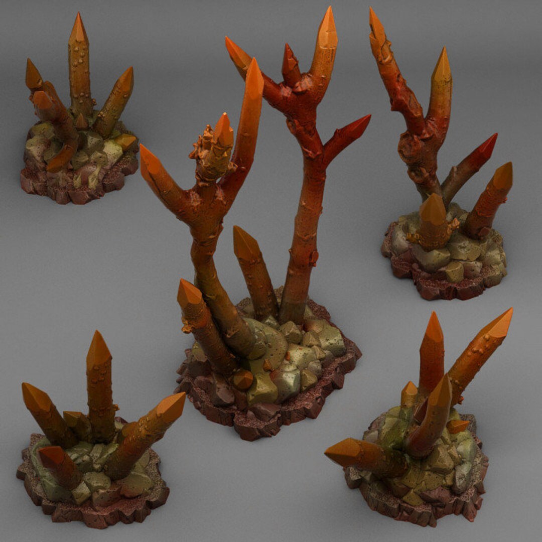 Abandoned Dangerous Sticks-fantastic Plants and Rocks-3d Printed Resin ...