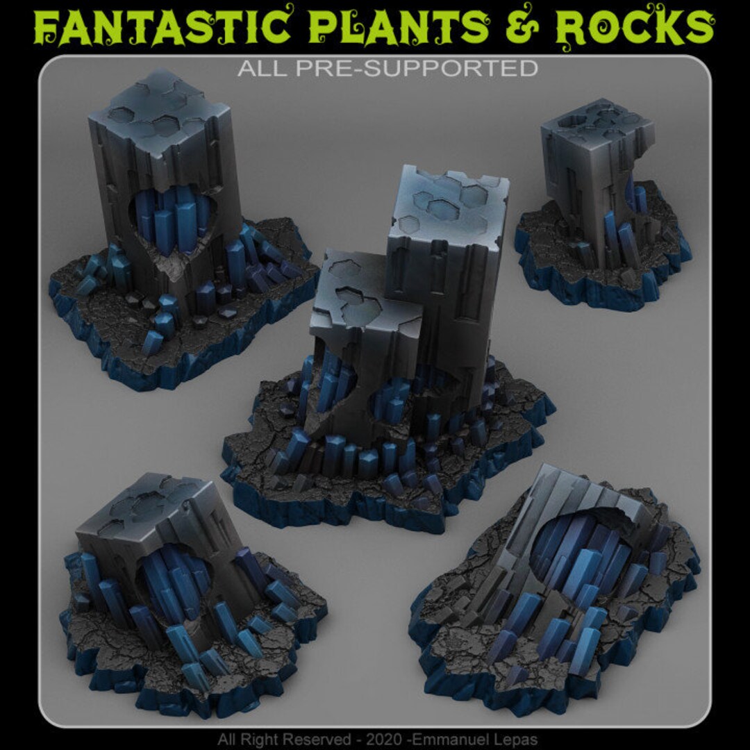 Sci-fi Ruins-fantastic Plants and Rocks-3d Printed Resin Rpg/dungeons ...