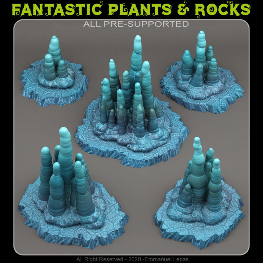 Ice Stalagmites-fantastic Plants and Rocks-3d Printed Resin Rpg ...