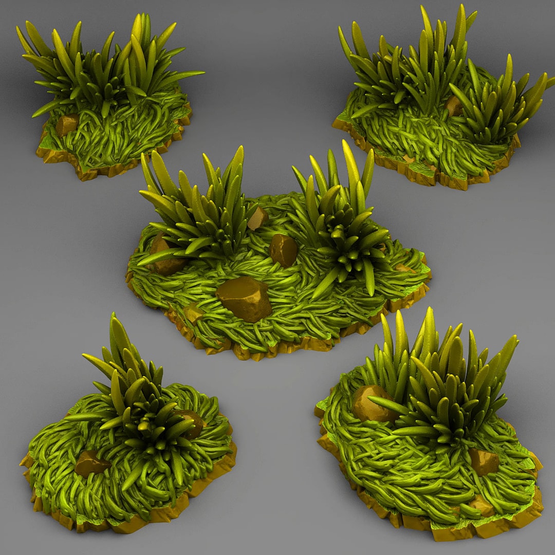 Wild Grass-fantastic Plants and Rocks-3d Printed Resin Rpg/dungeons ...