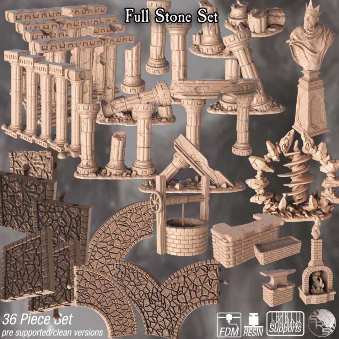 Stone Landscape (road to the White Tower) 3D Printed Resin Rpg/tabletop ...