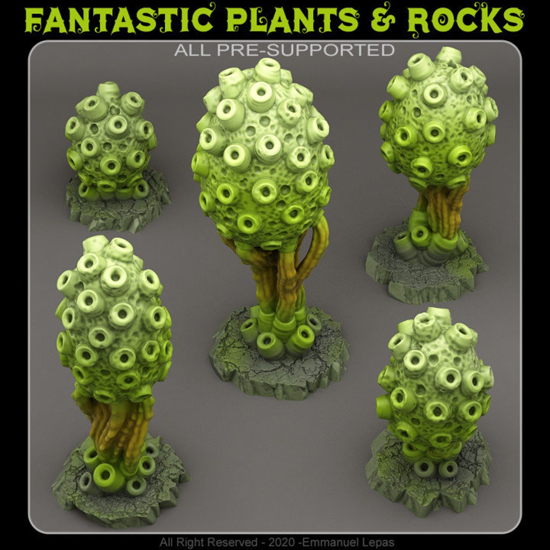 Poisonous Sponge Plants-fantastic Plants and Rocks-3d Printed Resin Rpg ...
