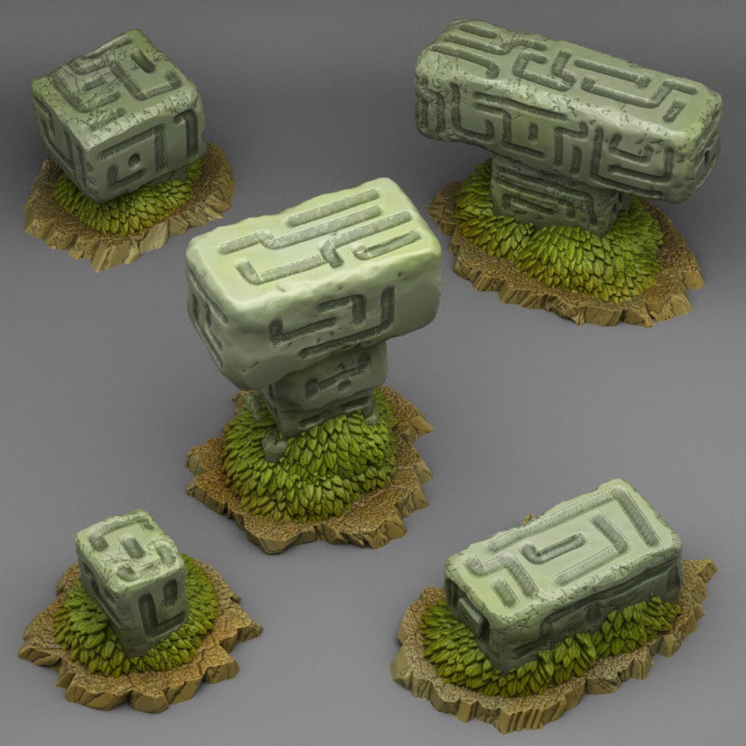 Mysterious Alien Stones-fantastic Plants and Rocks-3d Printed Resin Rpg ...