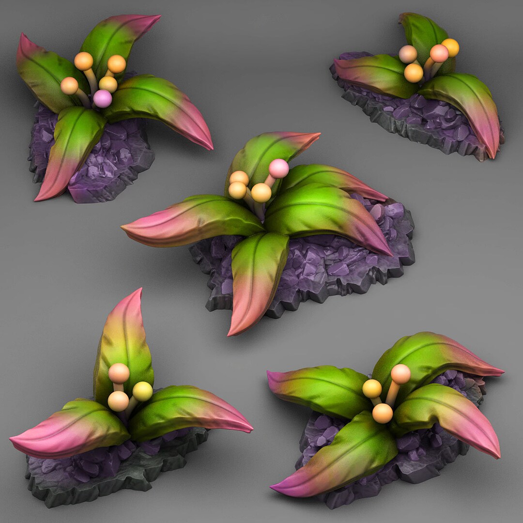 Romantic Plants-fantastic Plants and Rocks-3d Printed Resin Rpg ...