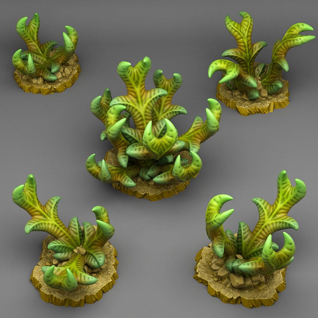Dangerous Claw Plants-fantastic Plants and Rocks-3d Printed Resin Rpg ...