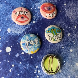 1” T4T Pins Psychedelic Trans for Trans | Queer Pride | Unique Trippy ...